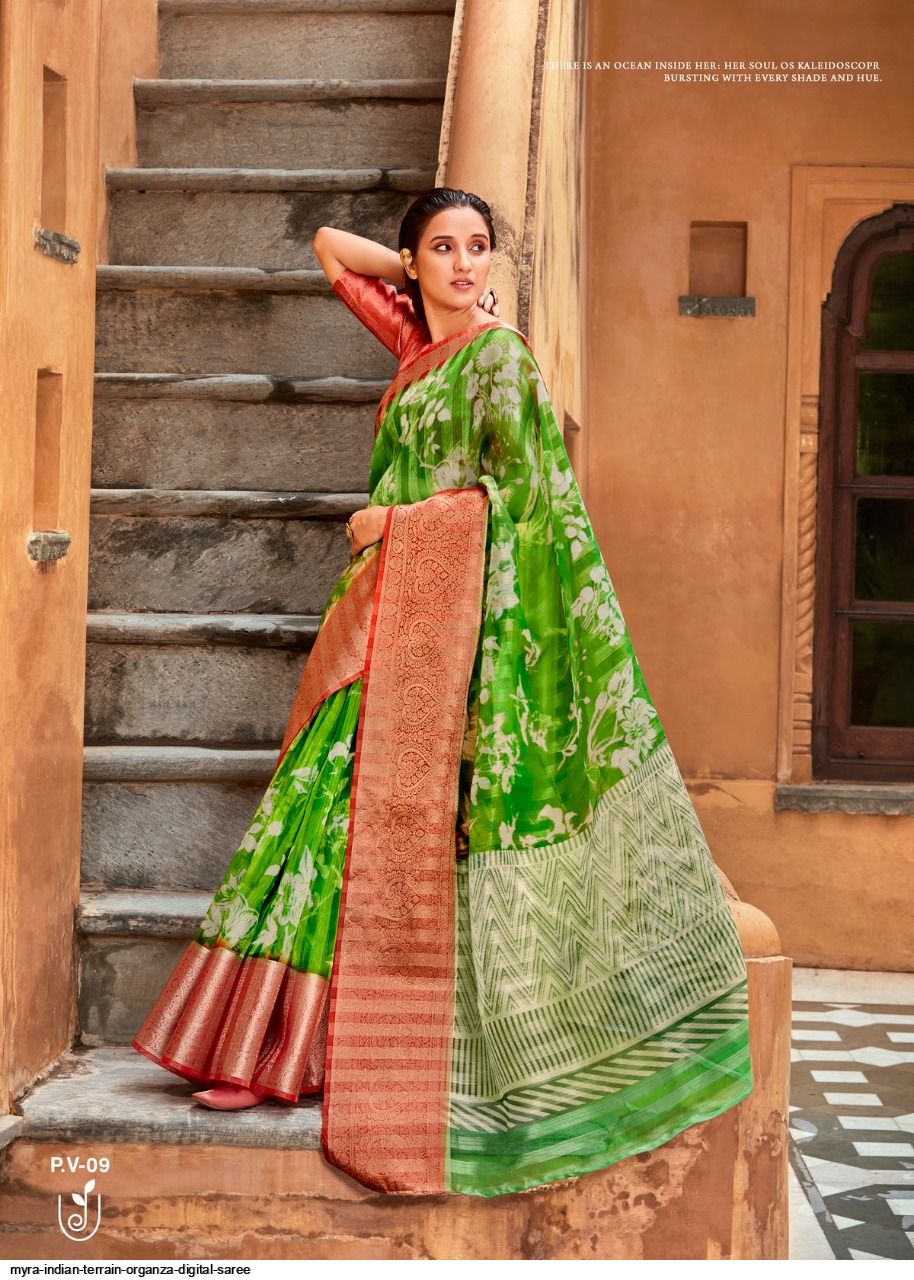 MYRA INDIAN TERRAIN ORGANZA DIGITAL SAREE