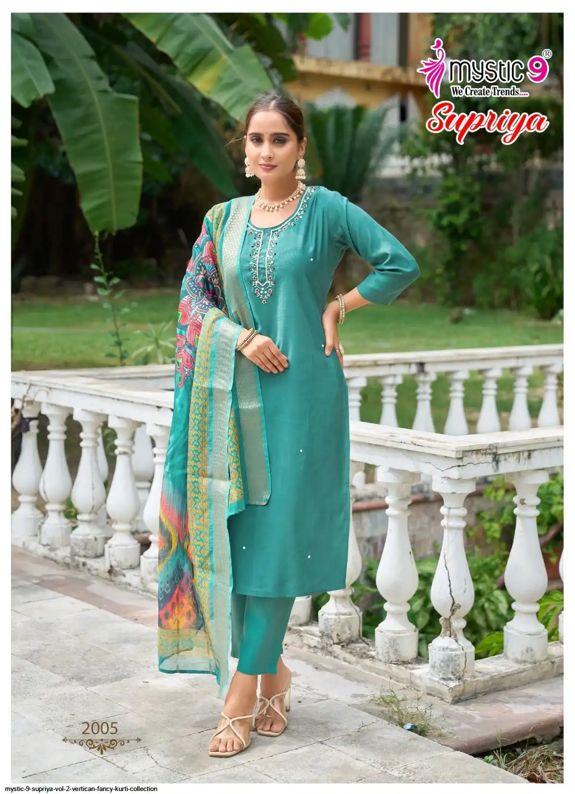 Mystic 9 Supriya Vol-2 Vertican Fancy Kurti