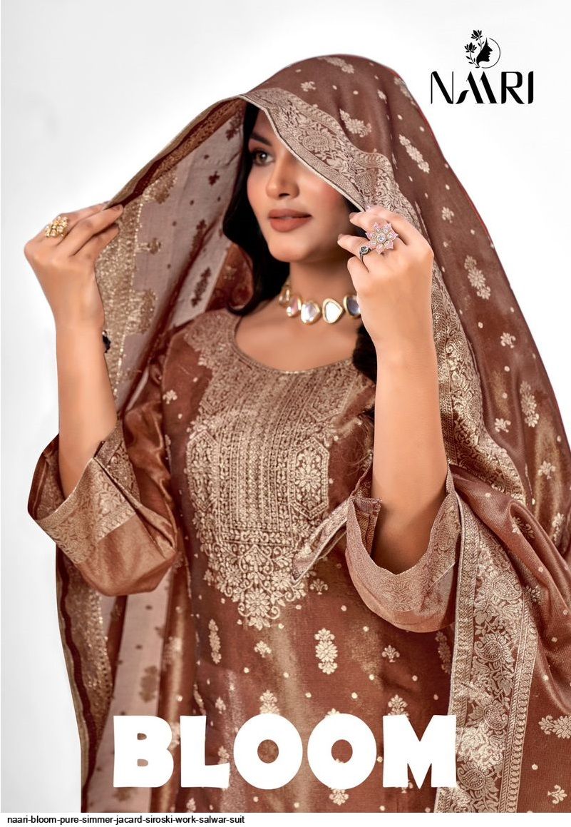 NAARI BLOOM Pure Simmer Jacard Siroski work salwar suit