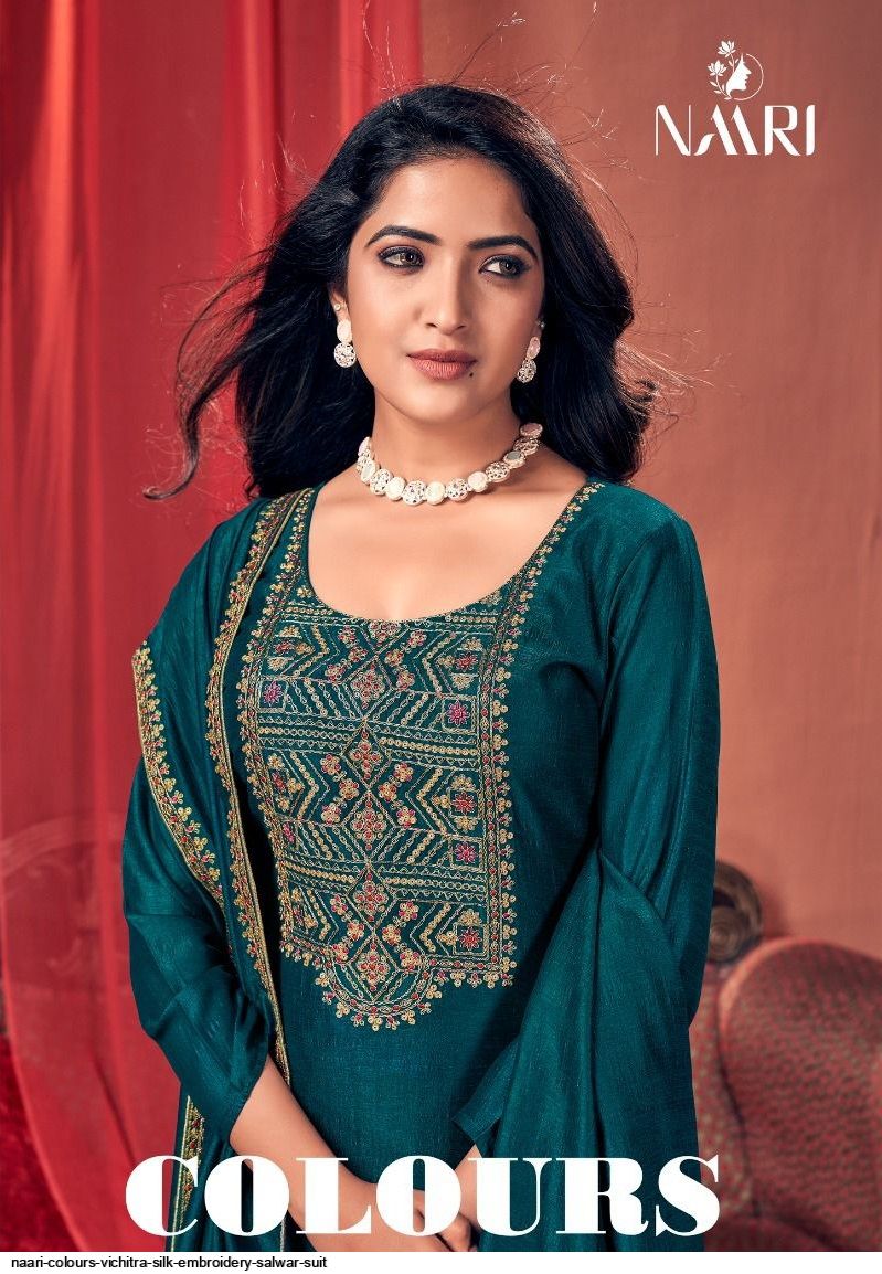 NAARI COLOURS VICHITRA SILK EMBROIDERY SALWAR SUIT