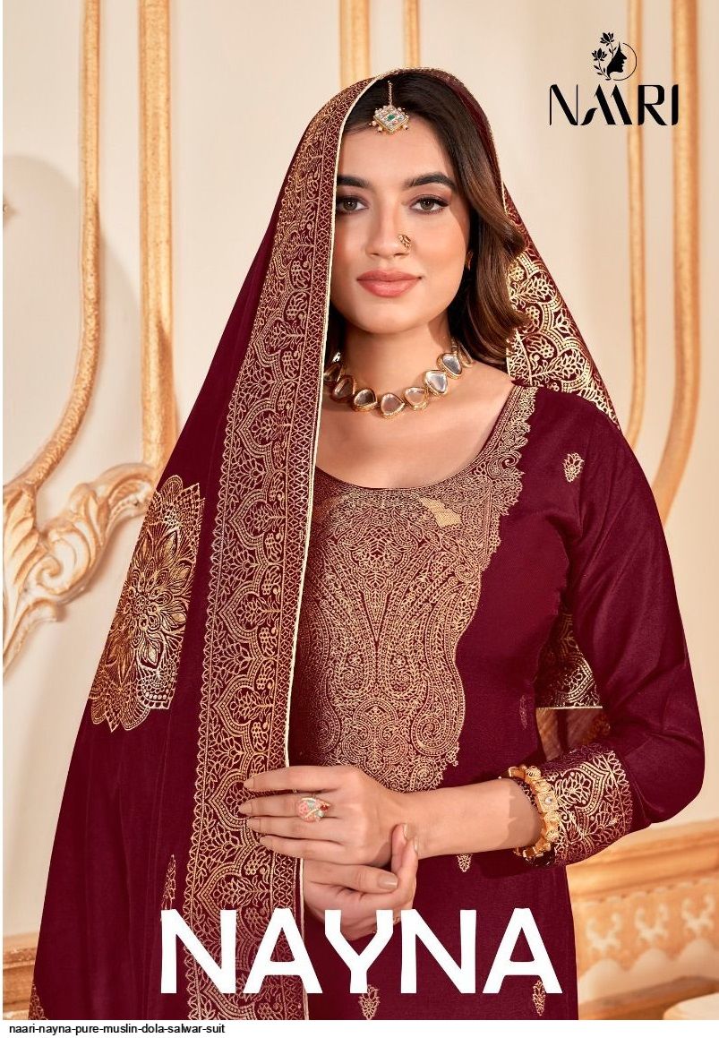 NAARI NAYNA PURE MUSLIN DOLA SALWAR SUIT