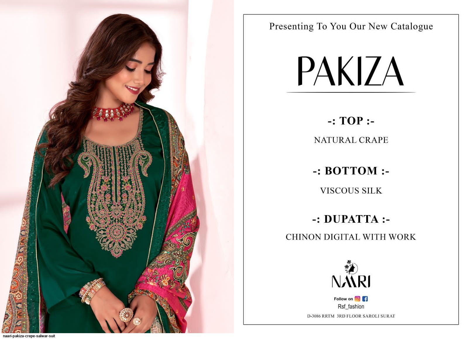NAARI PAKIZA Crepe salwar suit