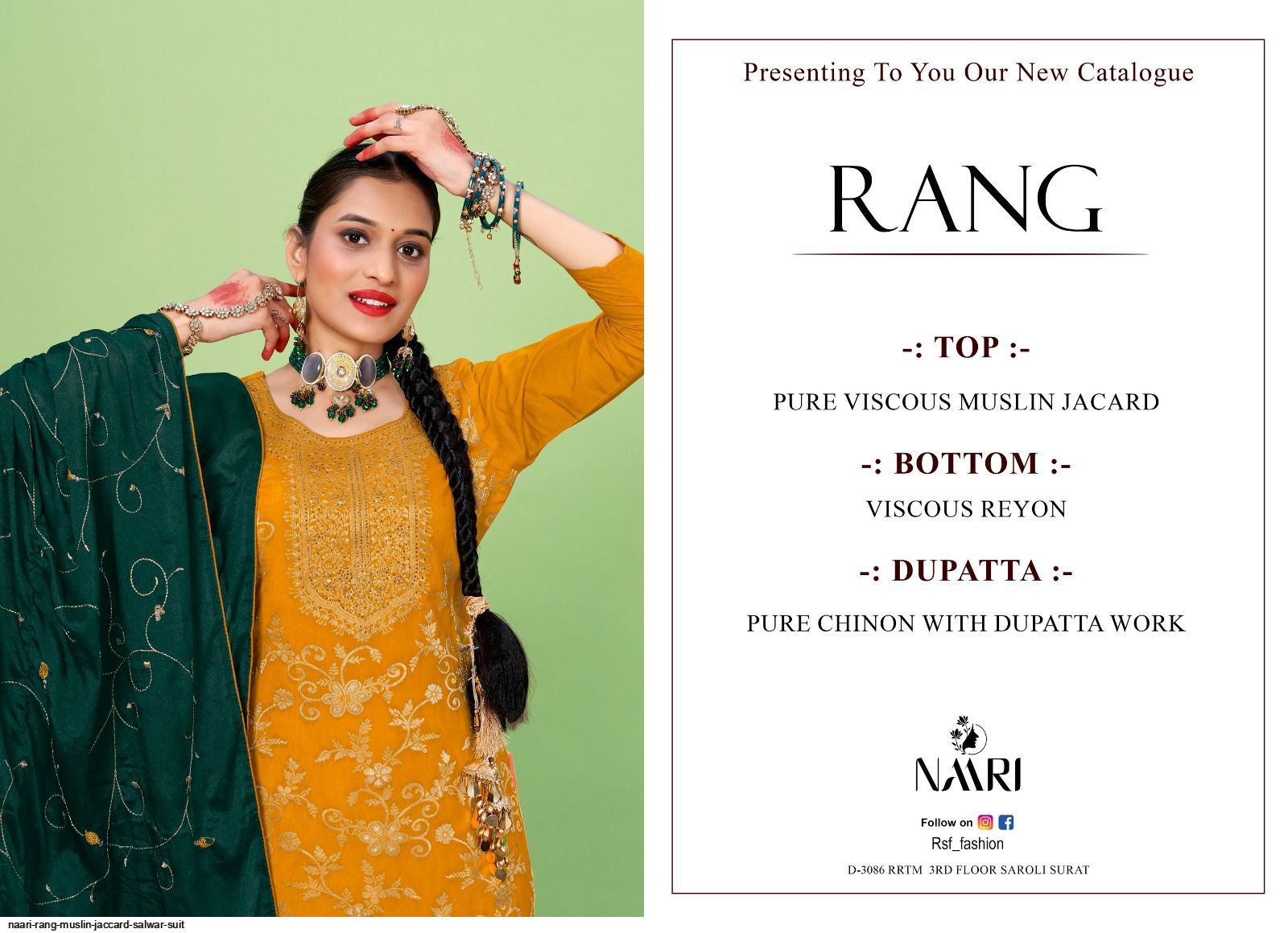 NAARI RANG Muslin Jaccard SALWAR SUIT