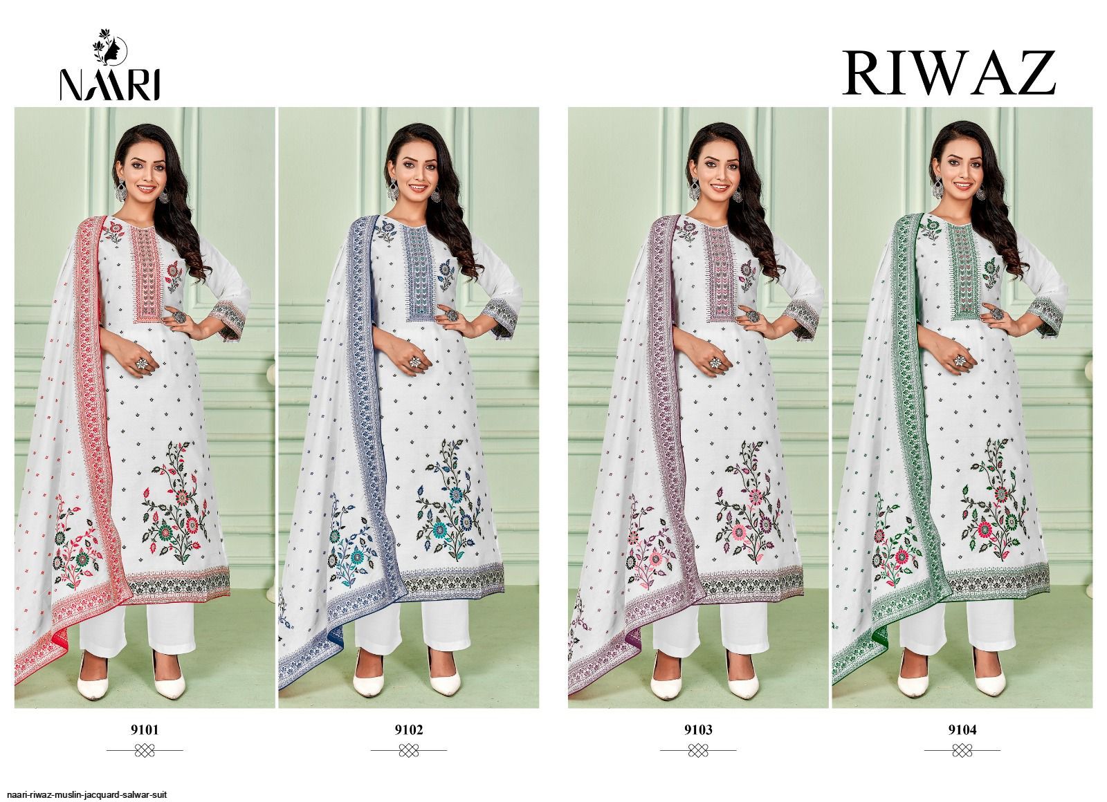 NAARI RIWAZ MUSLIN JACQUARD SALWAR SUIT