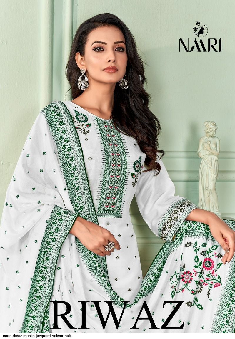 NAARI RIWAZ MUSLIN JACQUARD SALWAR SUIT