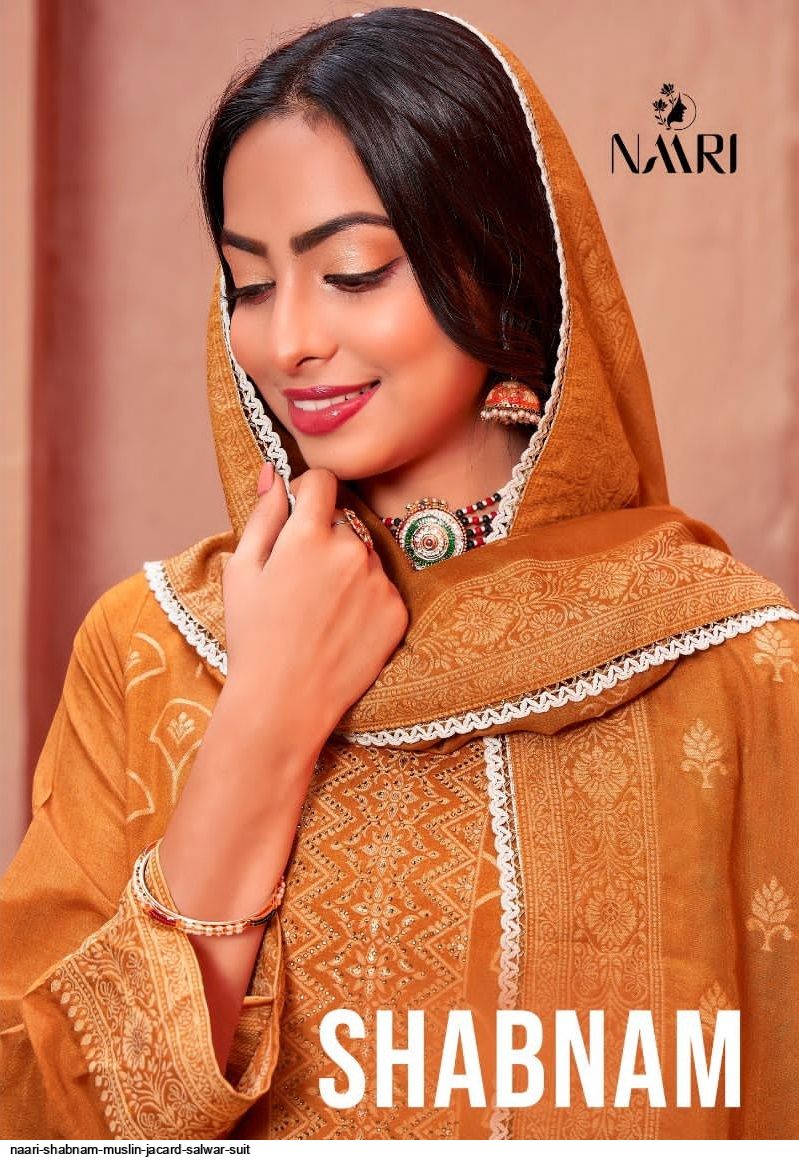 NAARI SHABNAM muslin Jacard SALWAR SUIT