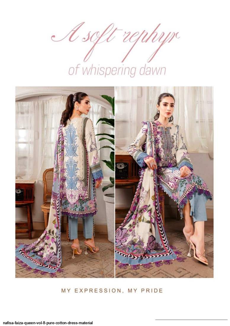 Nafisa Faiza Queen Vol 8 PURE COTTON Dress Material