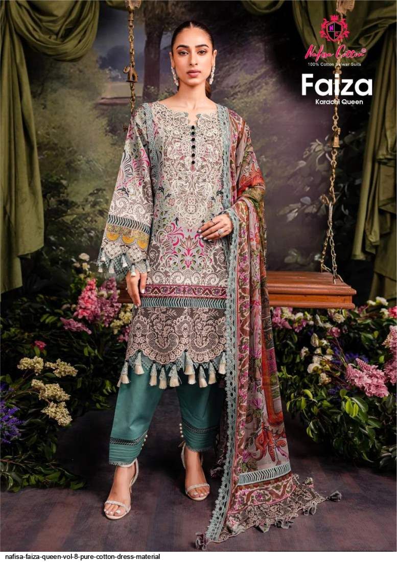 Nafisa Faiza Queen Vol 8 PURE COTTON Dress Material