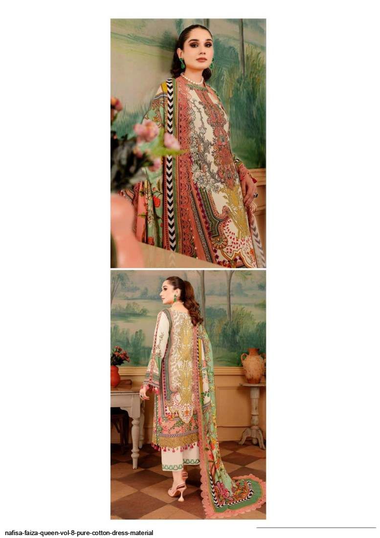Nafisa Faiza Queen Vol 8 PURE COTTON Dress Material