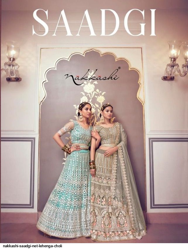 NAKKASHI SAADGI NET LEHENGA CHOLI