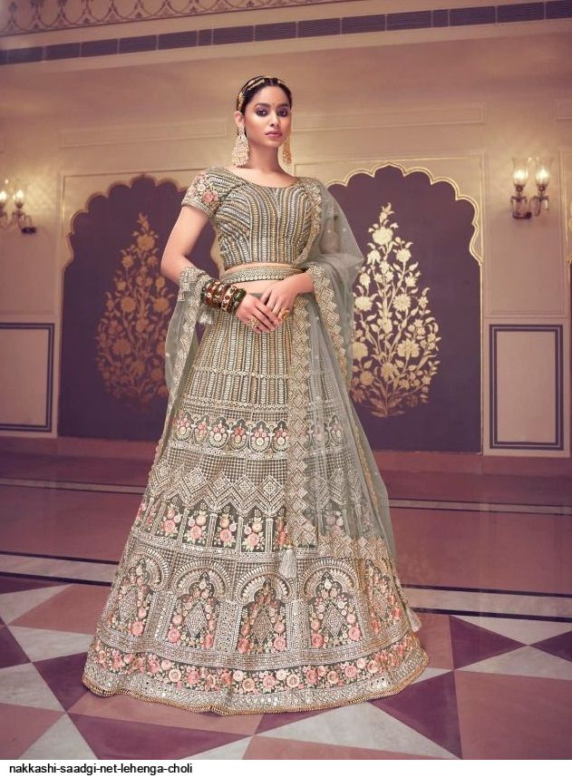 NAKKASHI SAADGI NET LEHENGA CHOLI