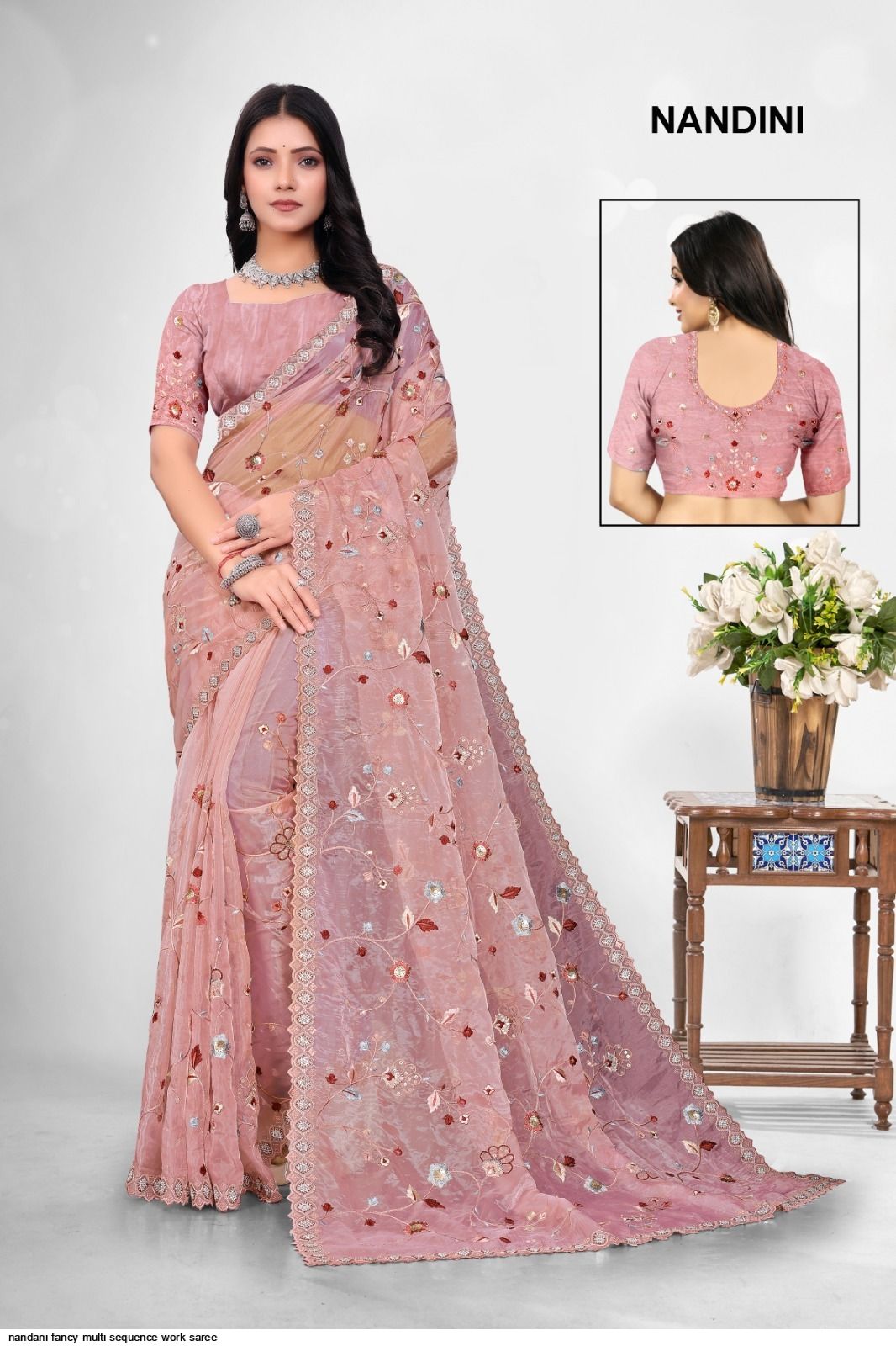 NANDANI FANCY Multi Sequence Work Saree