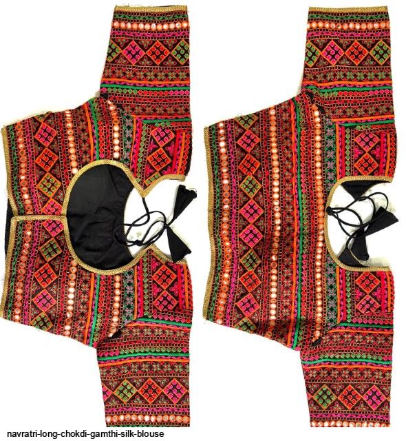 NAVRATRI LONG CHOKDI GAMTHI silk blouse