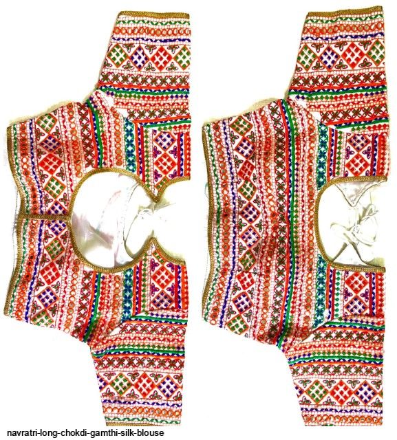 NAVRATRI LONG CHOKDI GAMTHI silk blouse