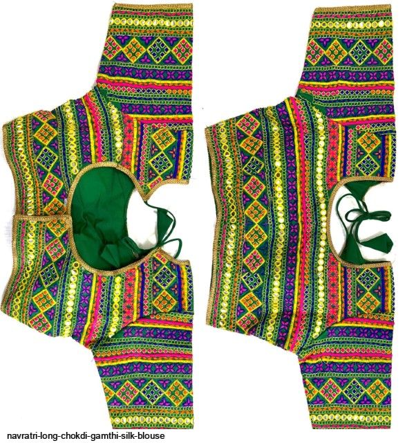 NAVRATRI LONG CHOKDI GAMTHI silk blouse