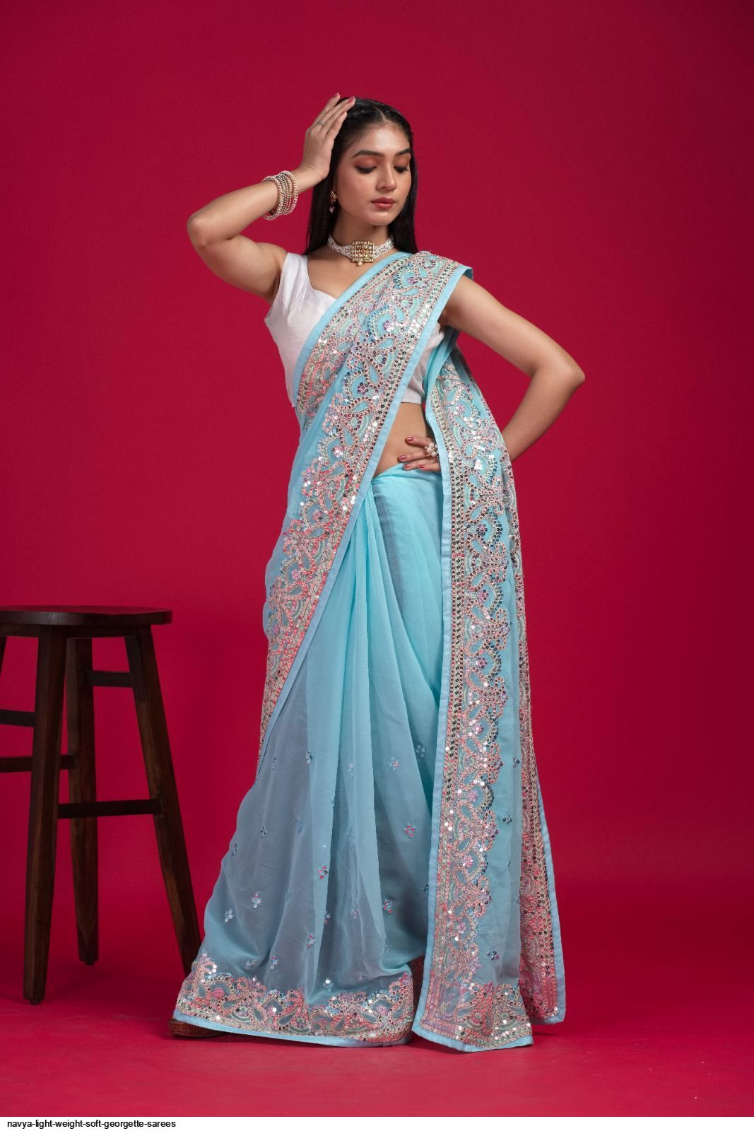 NAVYA light weight soft Georgette sarees