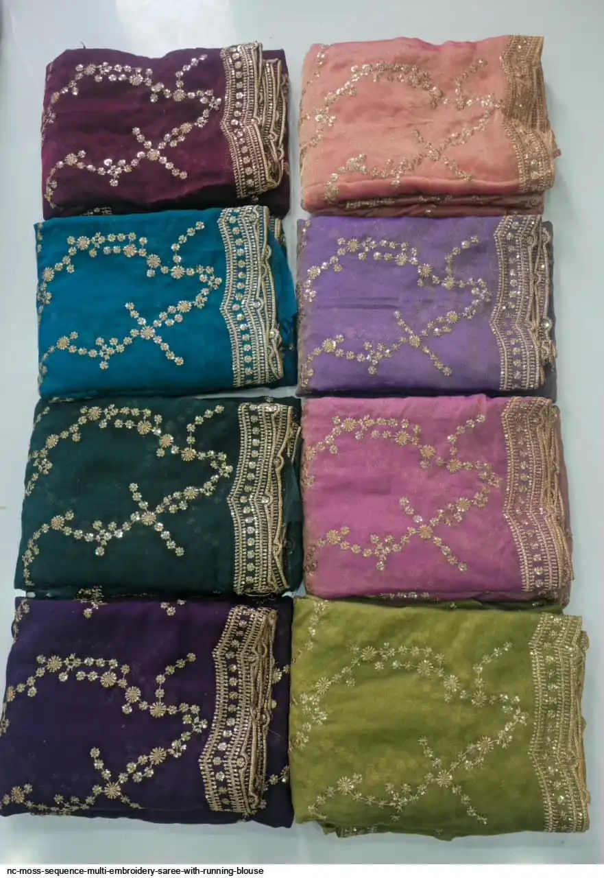 NC Moss Embroidery Saree – Premium Ladies’ Wear India