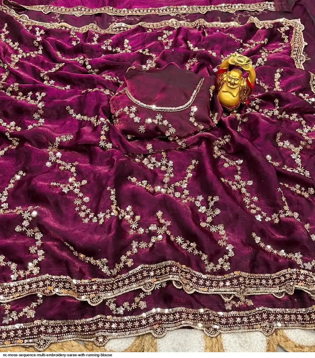 NC Moss Embroidery Saree – Premium Ladies’ Wear India