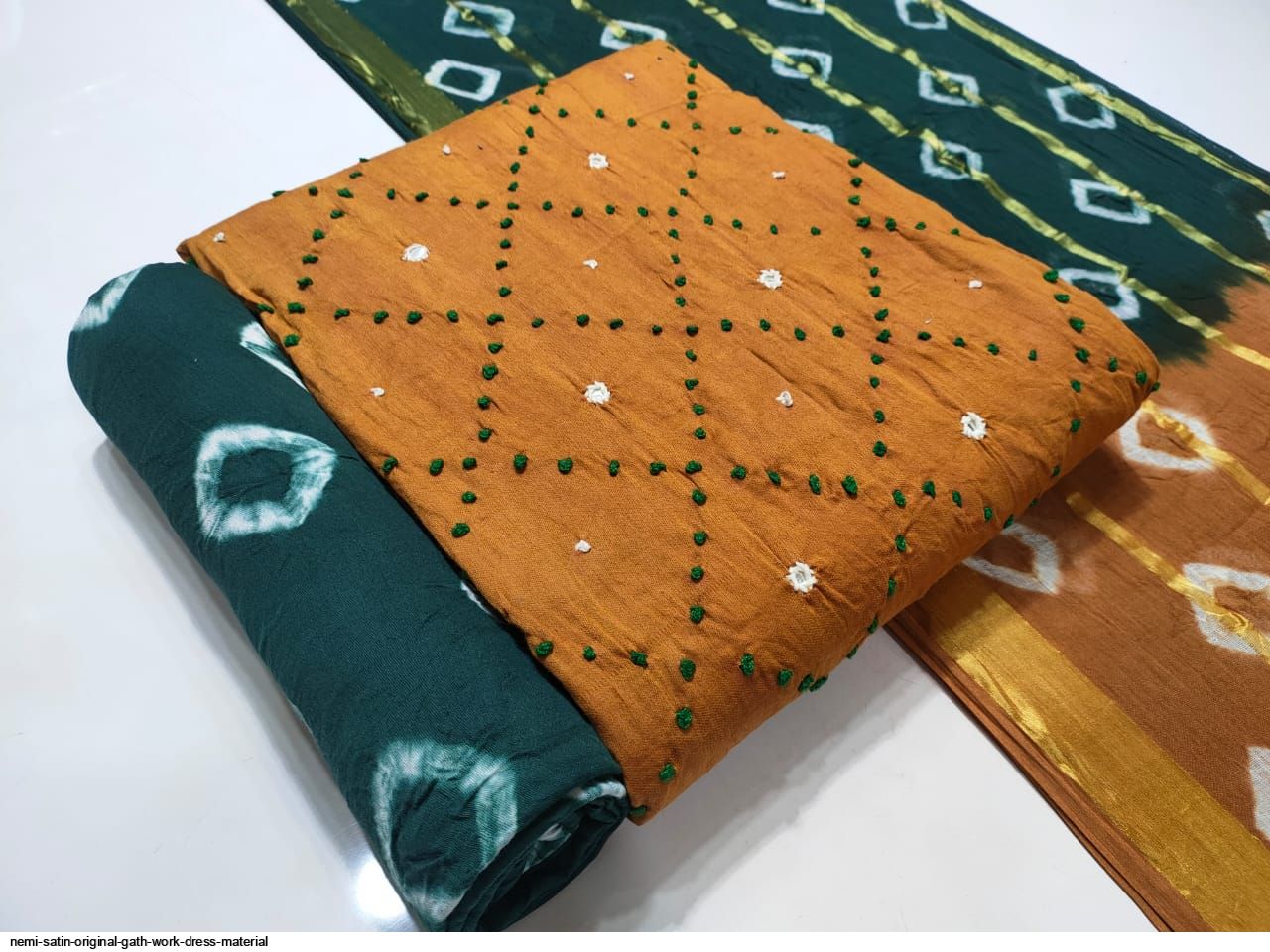 Nemi Satin Original Gath Work dress material