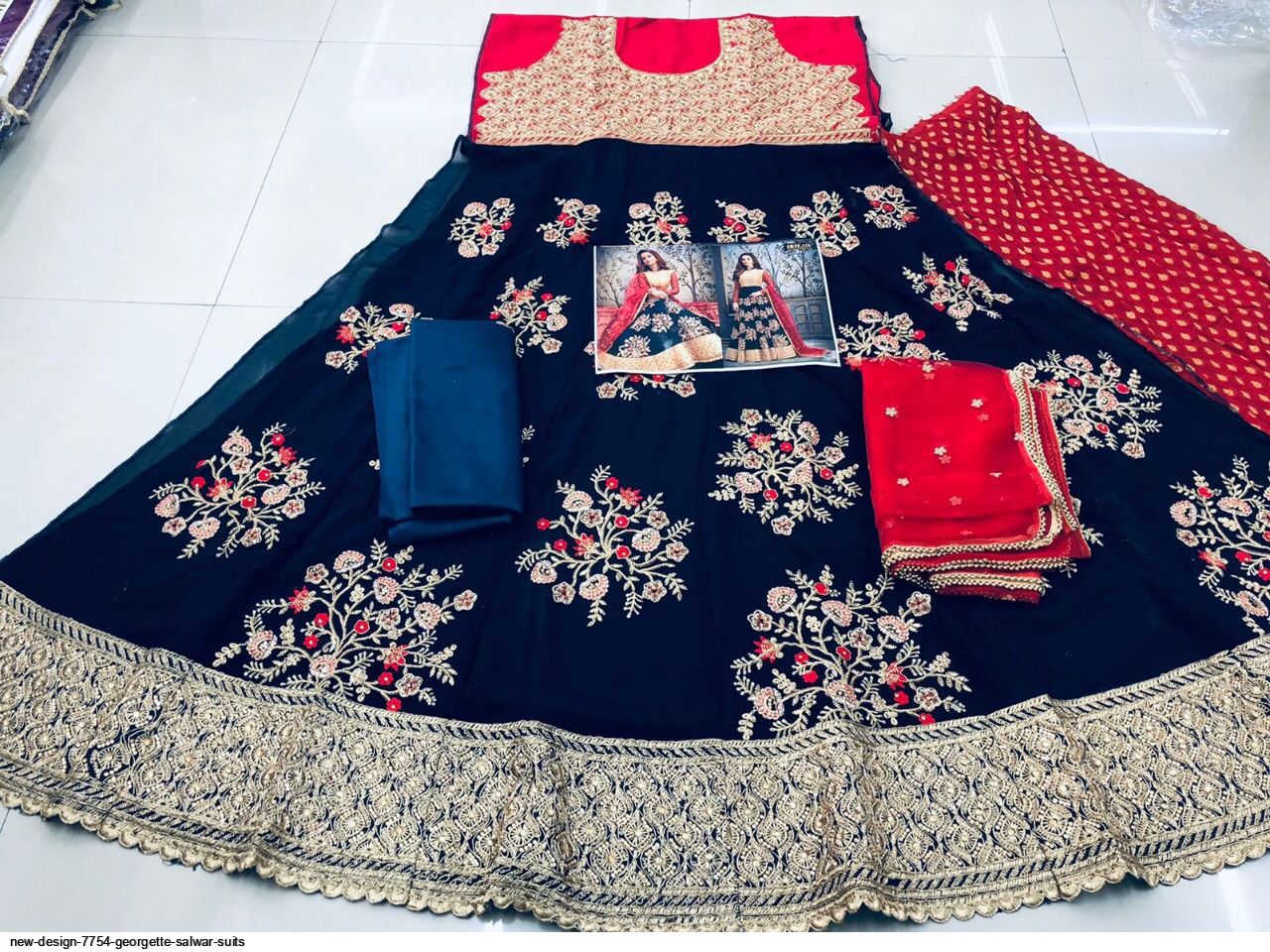 NEW DESIGN 7754 Georgette SALWAR SUITS