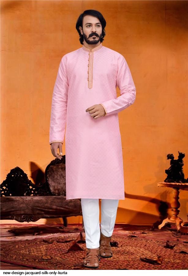 NEW DESIGN JACQUARD SILK ONLY KURTA