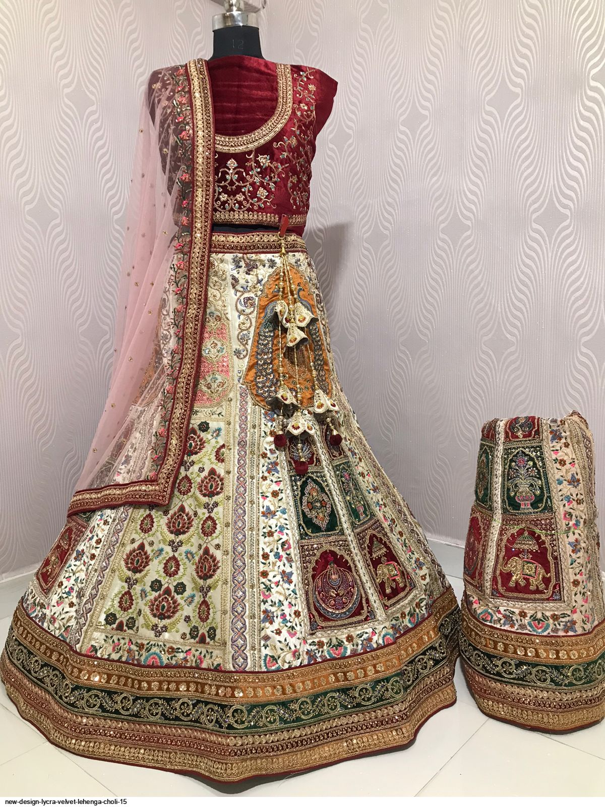 NEW DESIGN LYCRA VELVET LEHENGA CHOLI 15