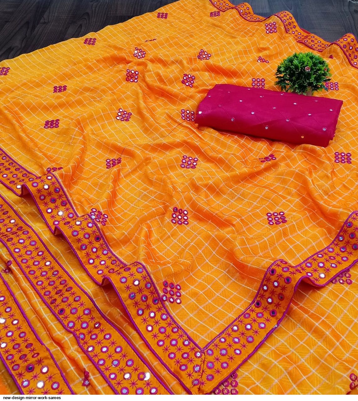 NEW DESIGN MIRROR WORK SAREES