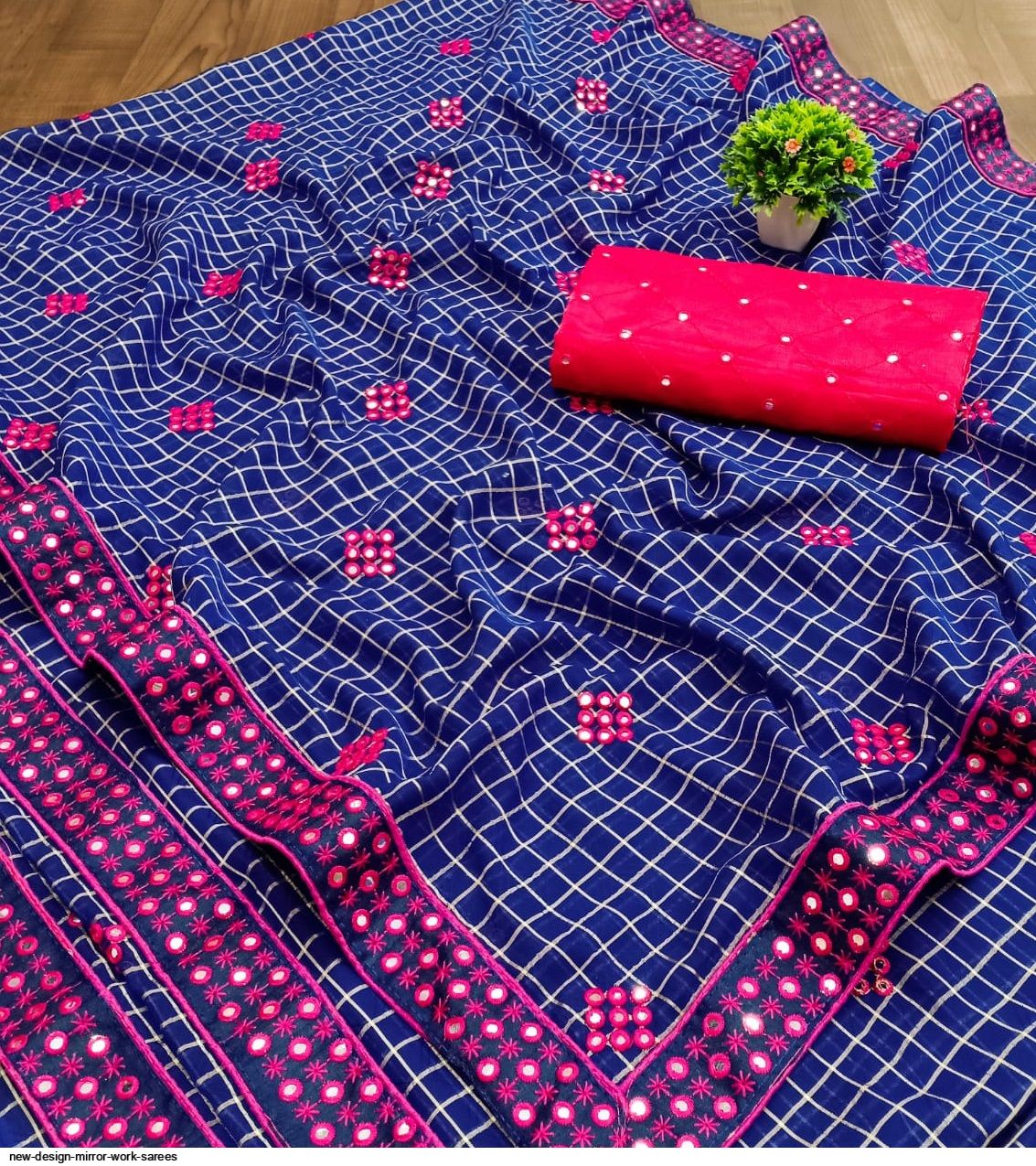 NEW DESIGN MIRROR WORK SAREES