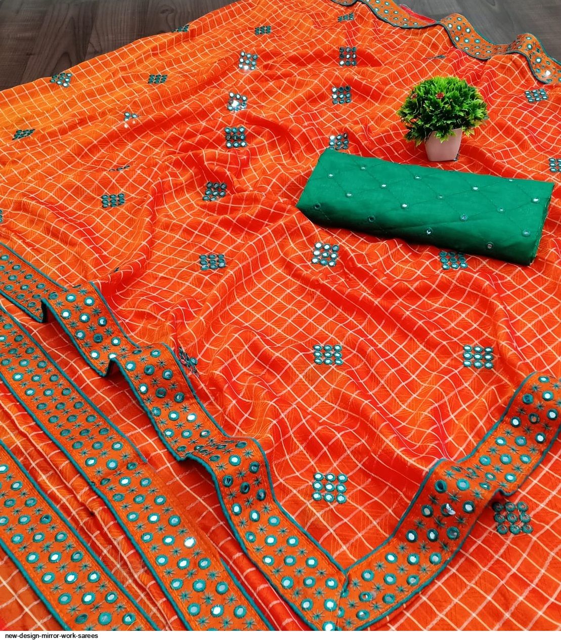 NEW DESIGN MIRROR WORK SAREES