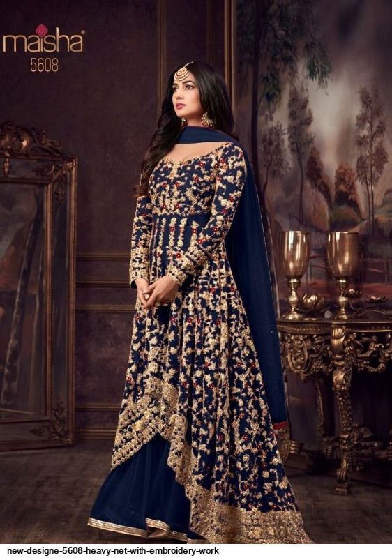 NEW DESIGNE 5608 Heavy Net with Embroidery work