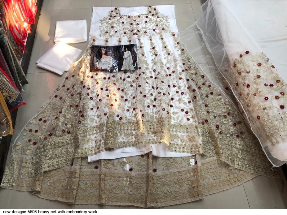 NEW DESIGNE 5608 Heavy Net with Embroidery work
