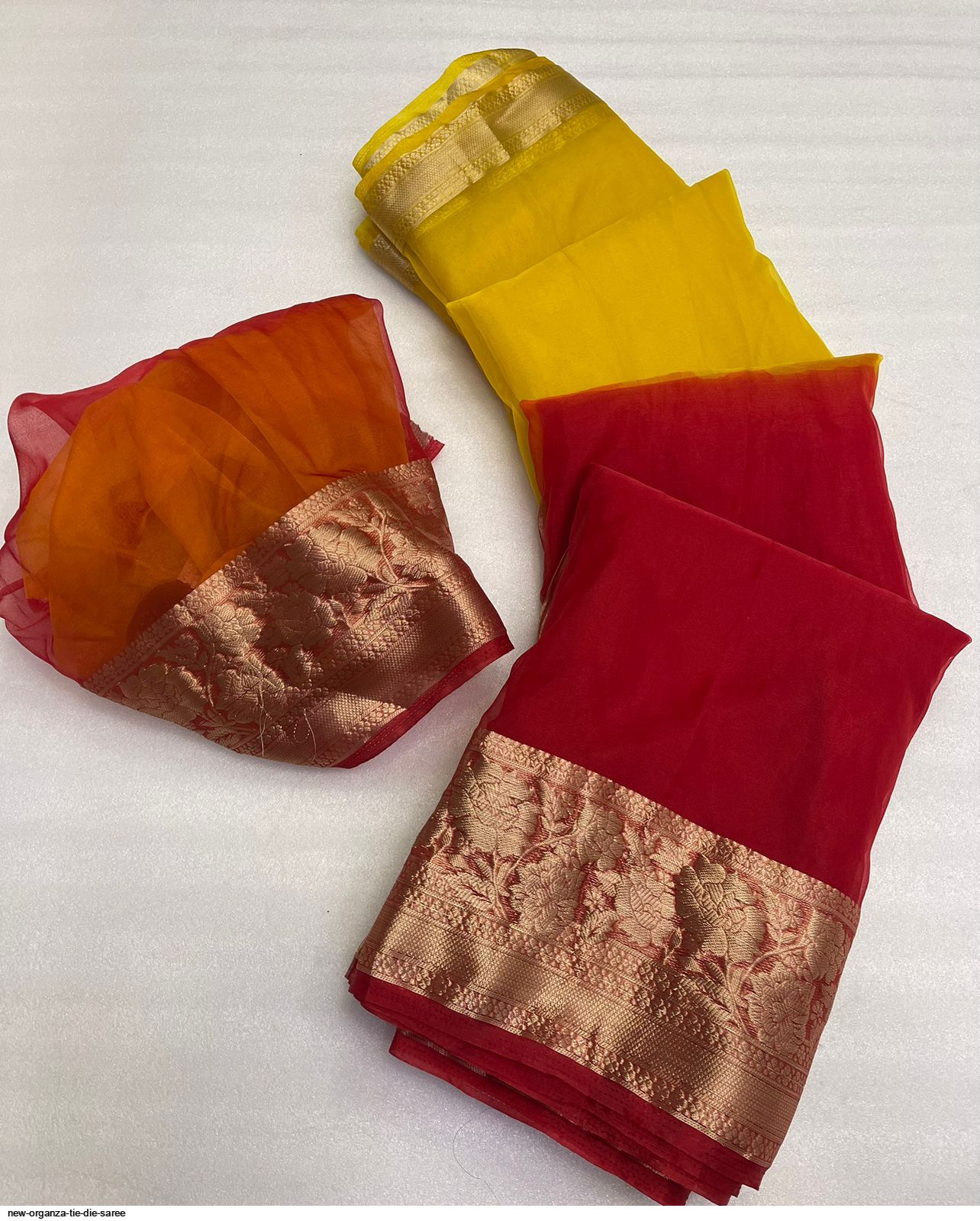 NEW ORGANZA TIE DIE SAREE