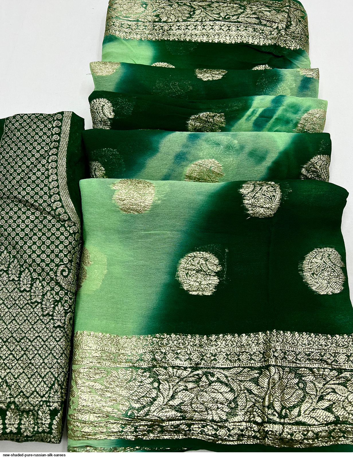 NEW SHADED PURE RUSSIAN SILK SAREES