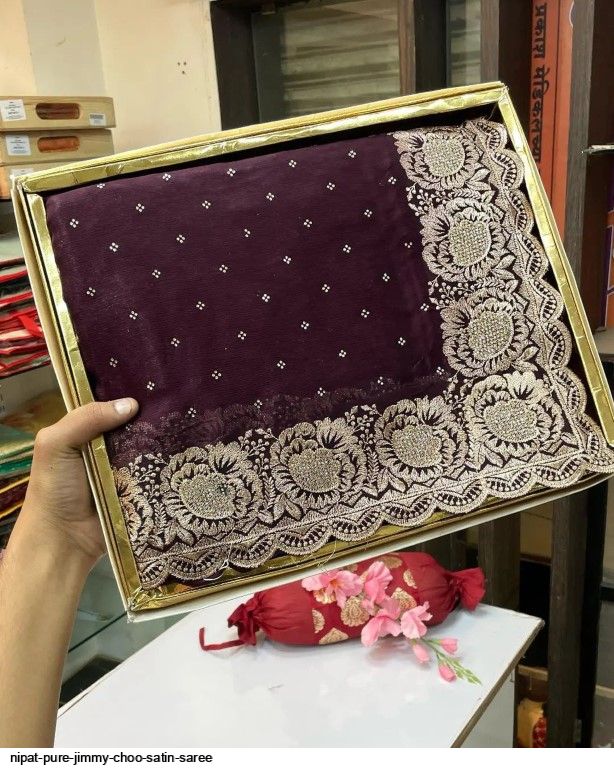 NIPAT Pure Jimmy Choo Satin Saree