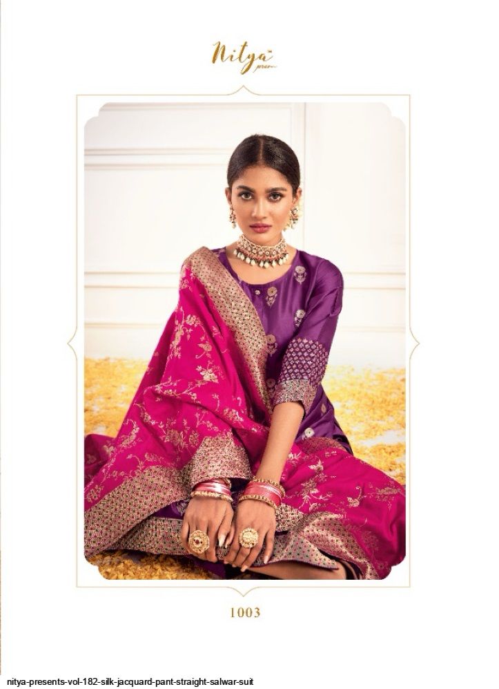 NITYA PRESENTS VOL 182 SILK JACQUARD PANT STRAIGHT SALWAR SUIT