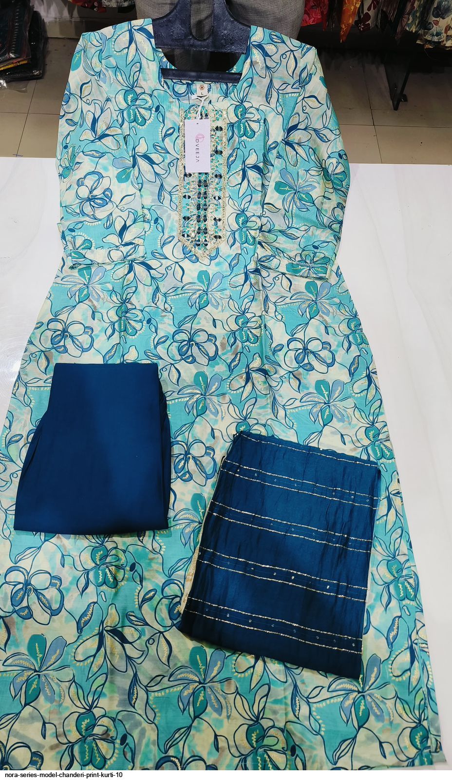 NORA SERIES MODEL CHANDERI PRINT KURTI 10