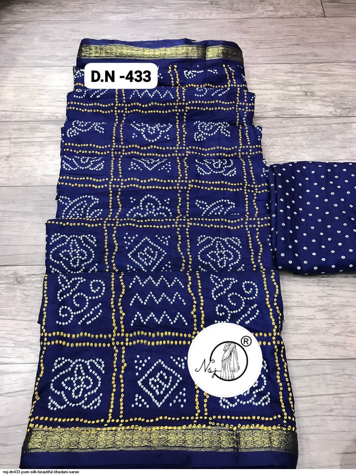 NSJ DN433 pure SILK beautiful bhadani SAREE