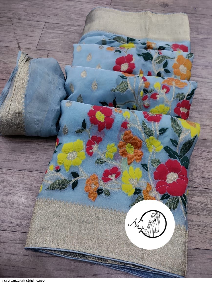 NSJ organza silk stylish saree