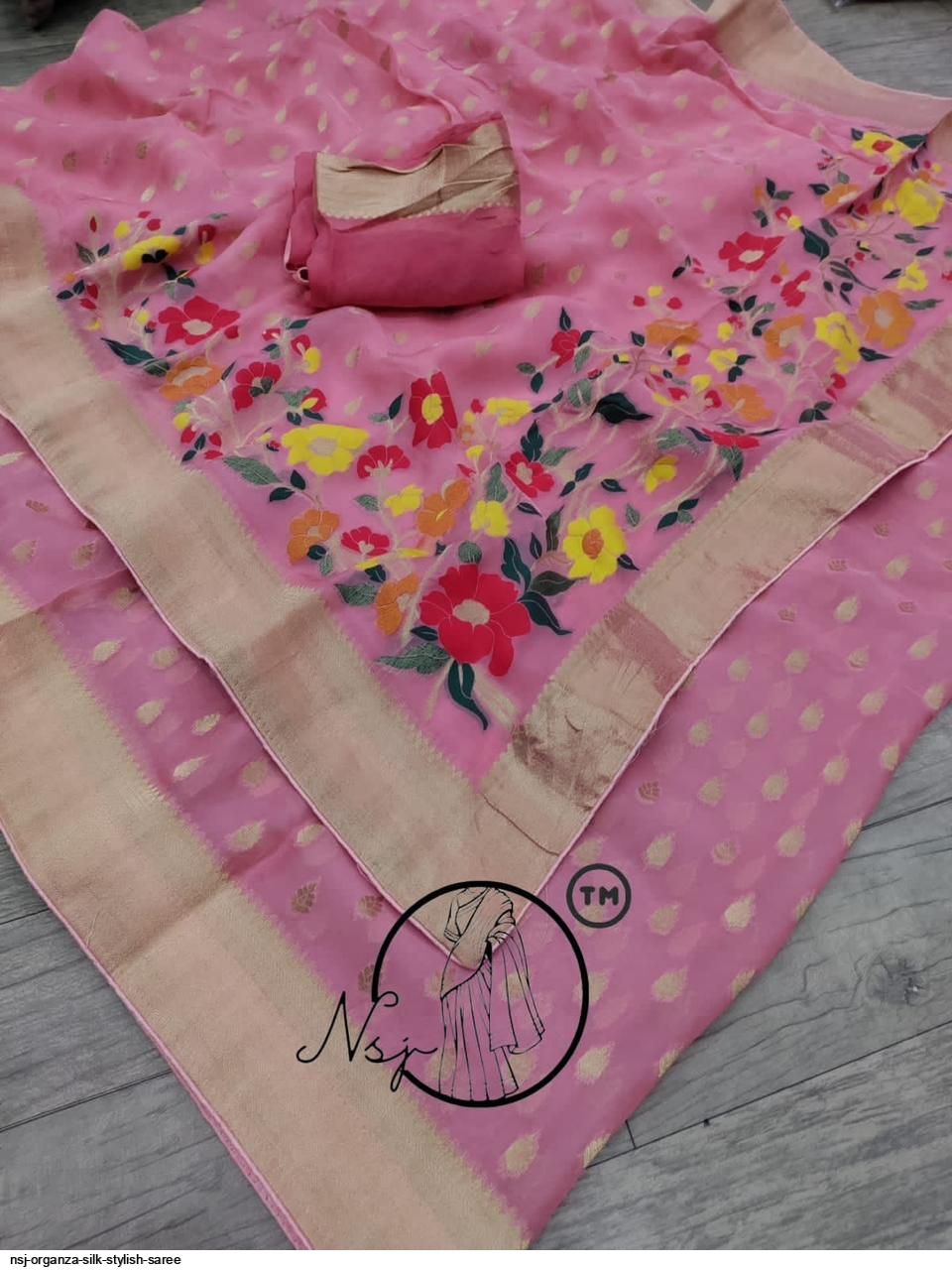 NSJ organza silk stylish saree
