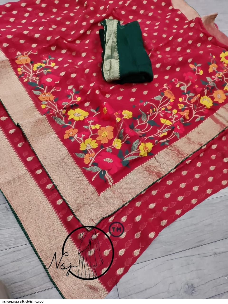 NSJ organza silk stylish saree