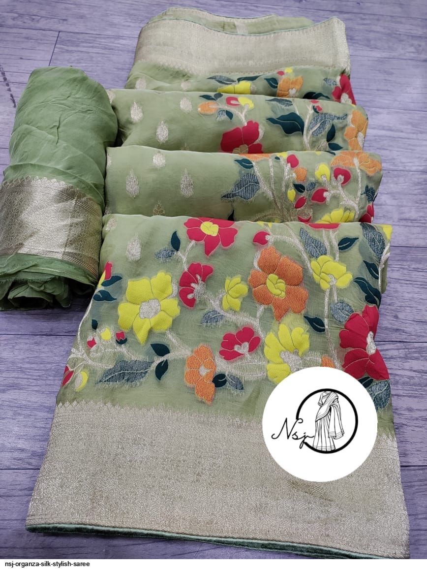 NSJ organza silk stylish saree