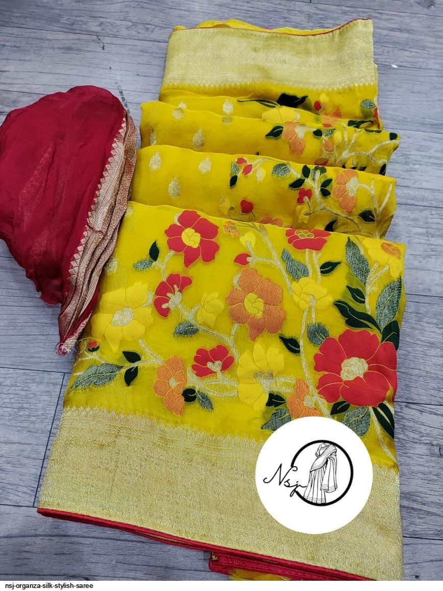 NSJ organza silk stylish saree