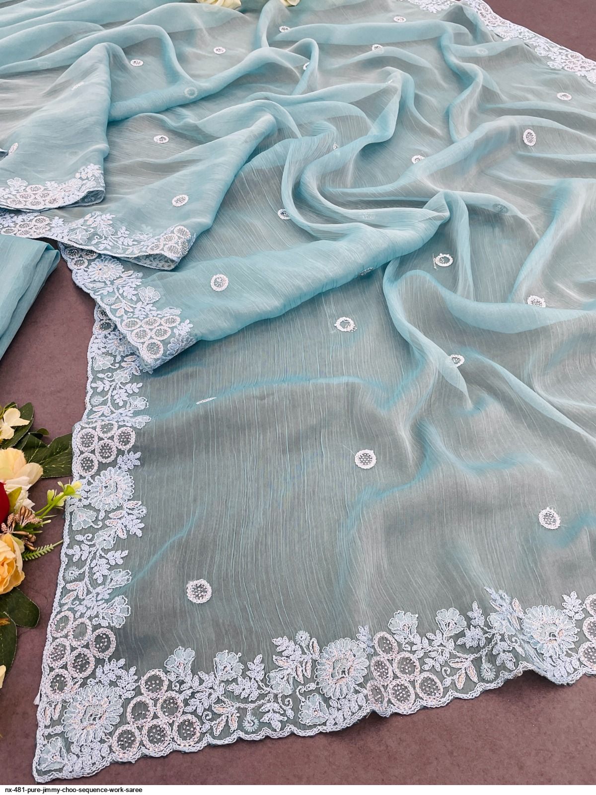 NX-481 Pure jimmy choo Sequence Work saree