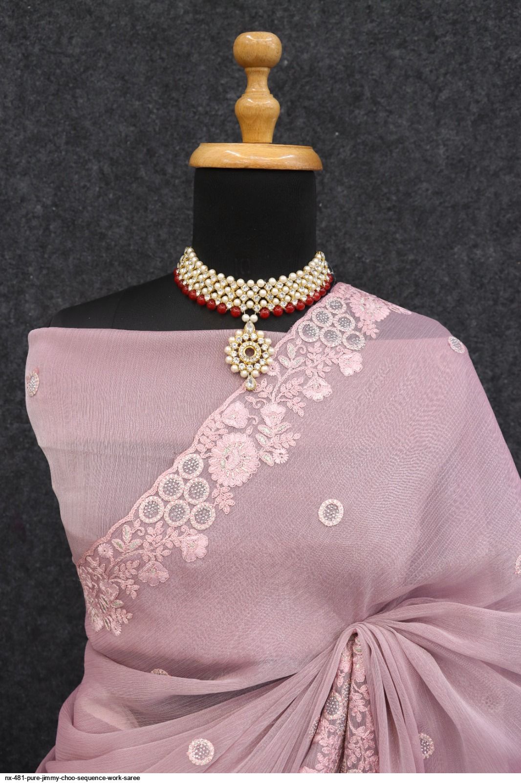 NX-481 Pure jimmy choo Sequence Work saree