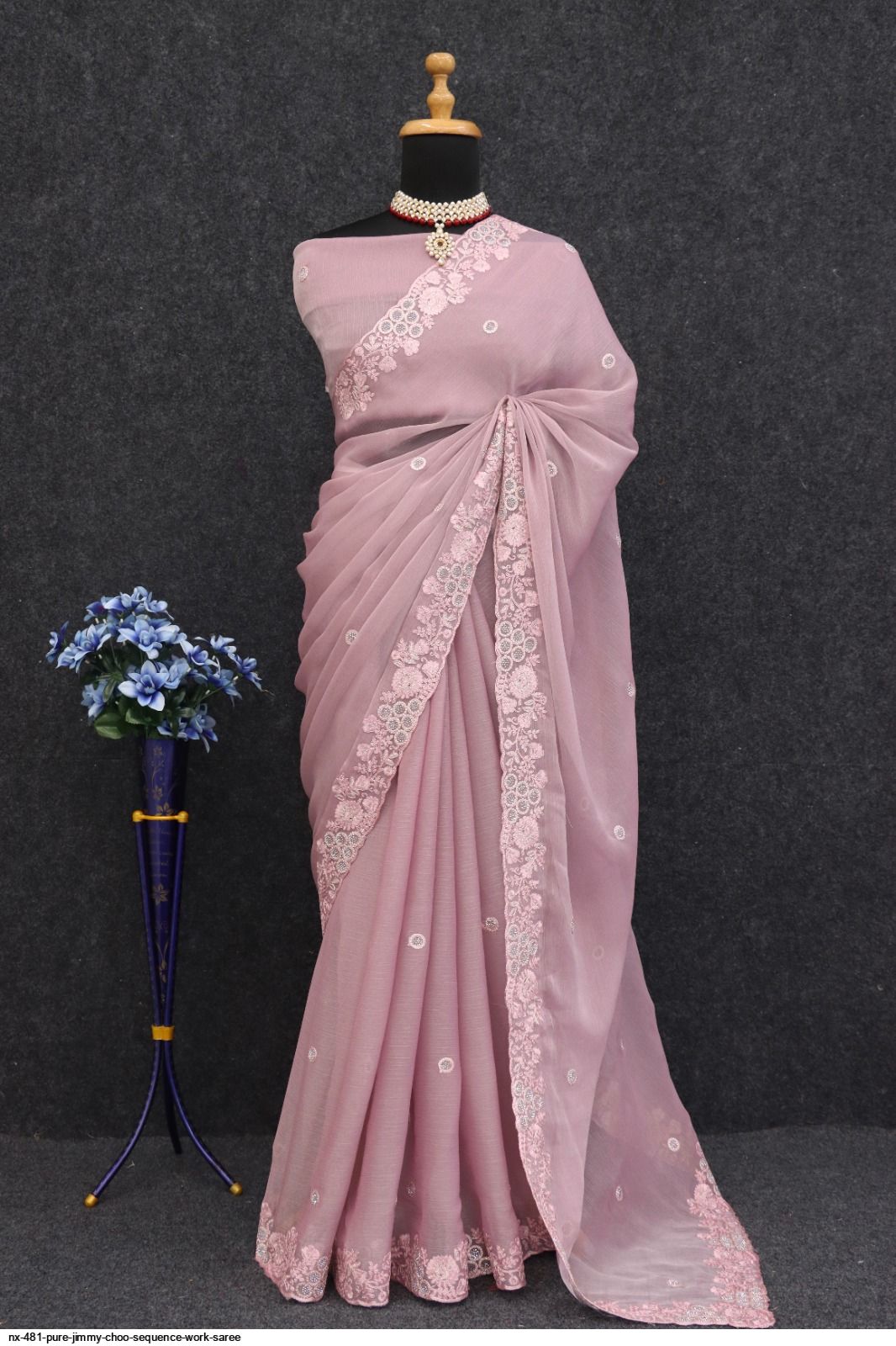 NX-481 Pure jimmy choo Sequence Work saree