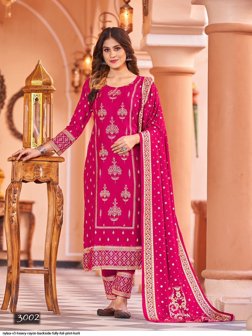 NYLAA V3 Heavy Rayon Backside Fully Foil Print KURTI