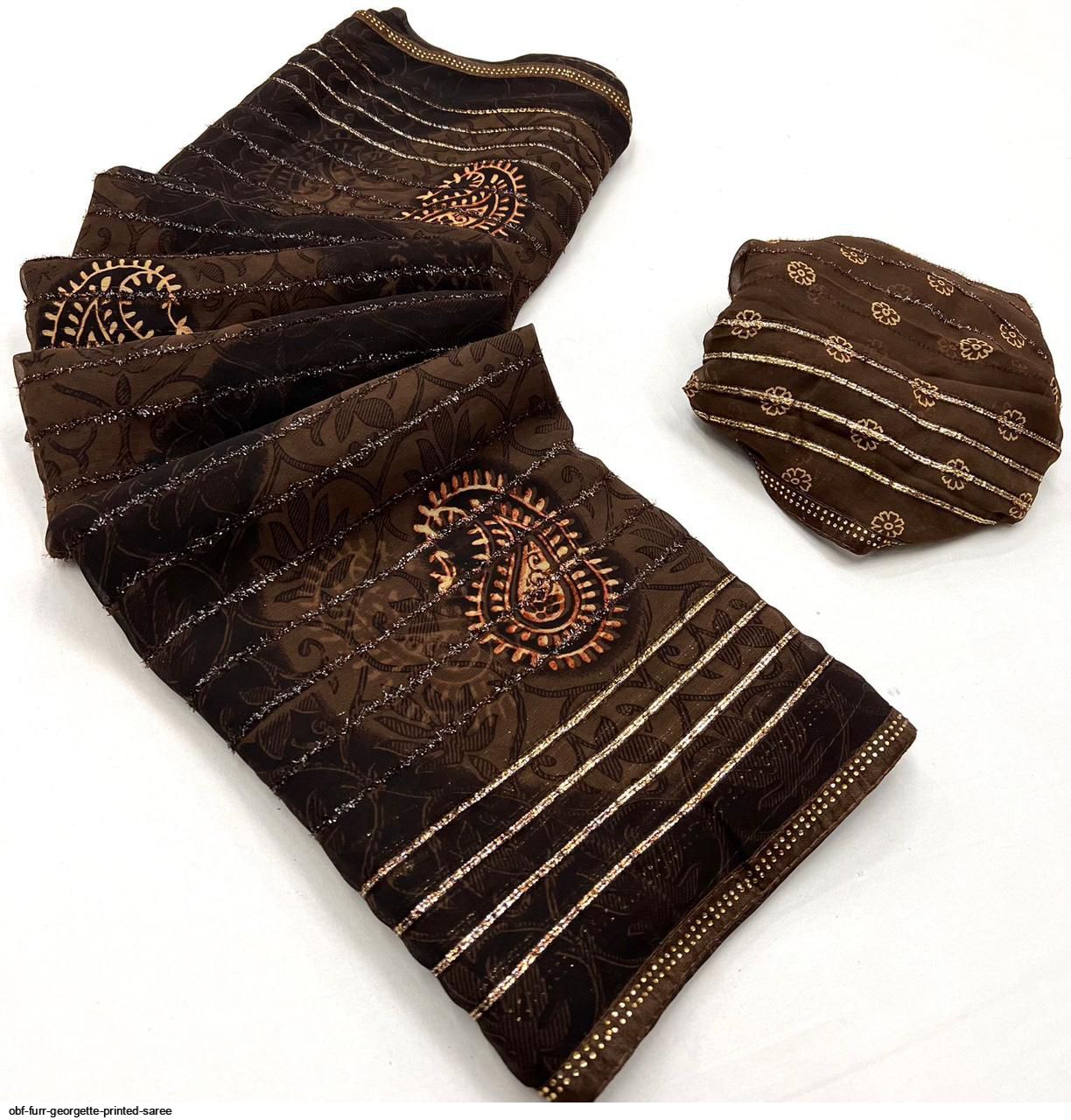 OBF Furr Georgette Printed saree