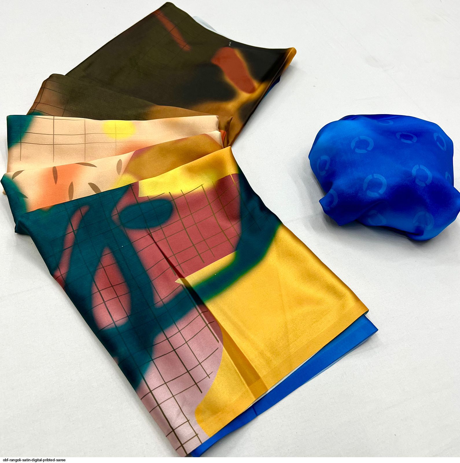 OBF RANGOLI SATIN DIGITAL PRIBTED SAREE