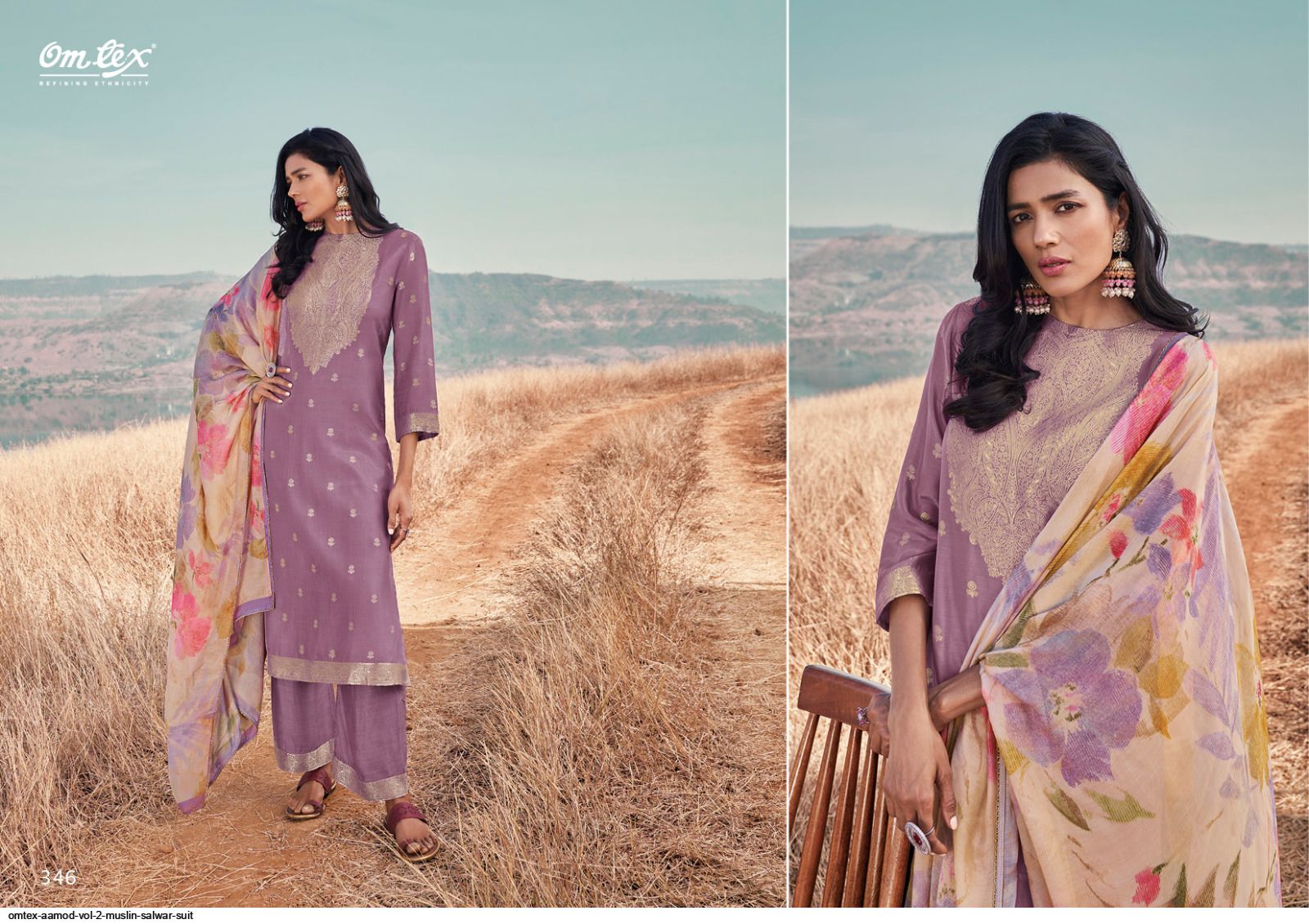 OMTEX AAMOD VOL 2 MUSLIN SALWAR SUIT