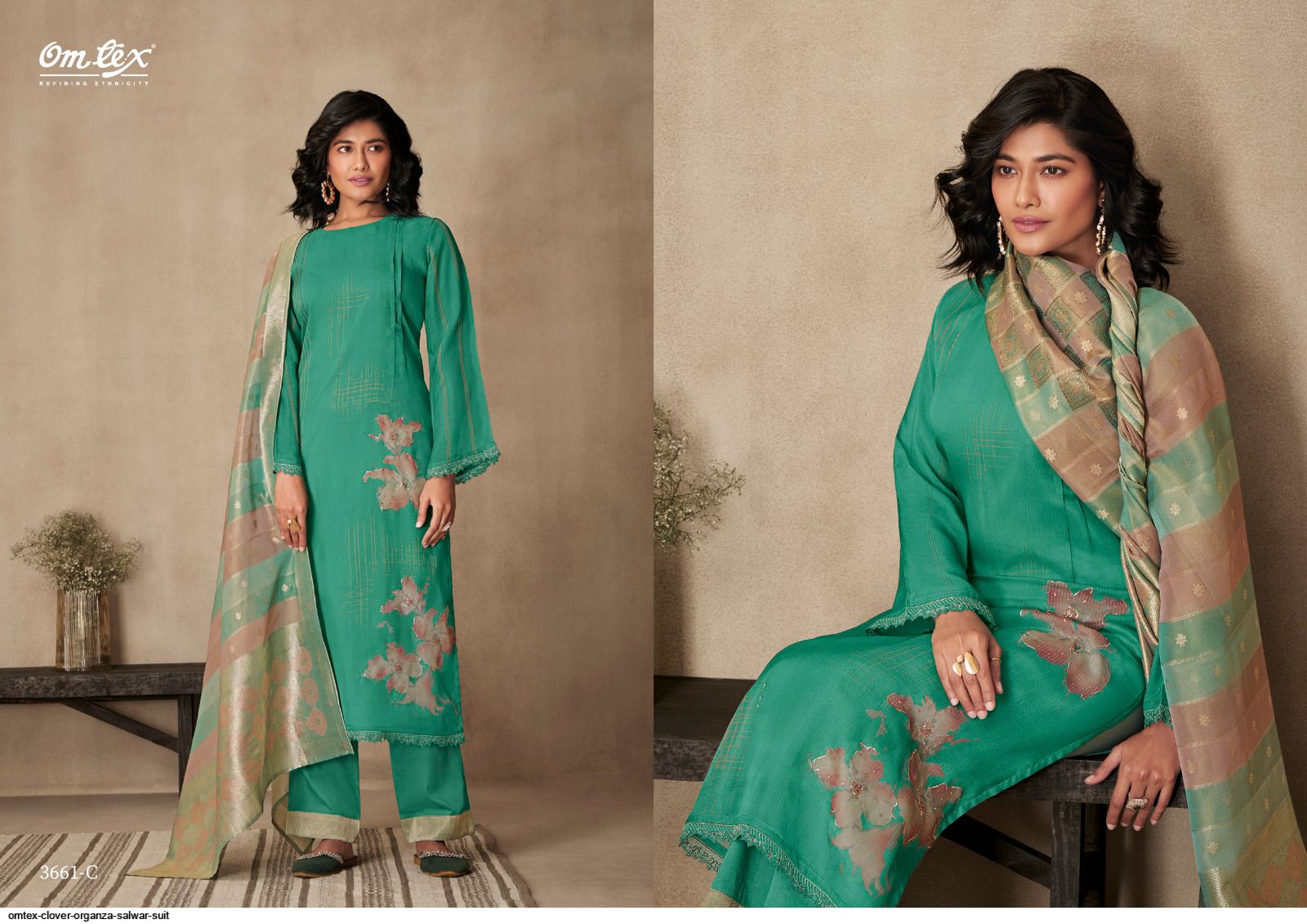 OMTEX CLOVER ORGANZA salwar suit